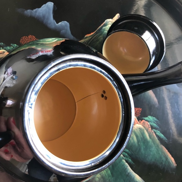 Fujian | Dining | Vintage 95s 8 Piece Fujian Lacquer Wood Tea Set Black ...